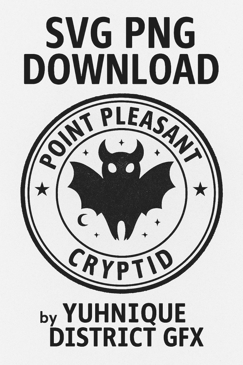 Mothman SVG PNG Bundle | Retro Vintage Cryptid Badge Logo | Paranormal ...