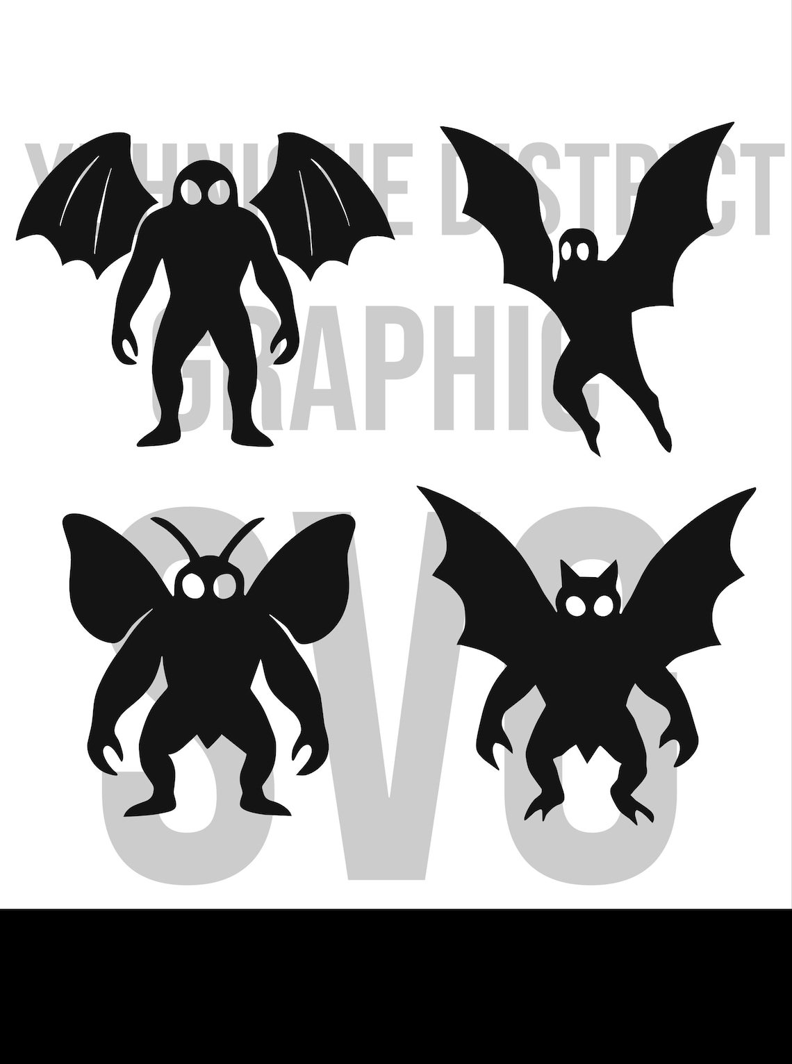 Mothman SVG Bundle – 4 Minimalist Cryptid Vector Designs | Digital ...