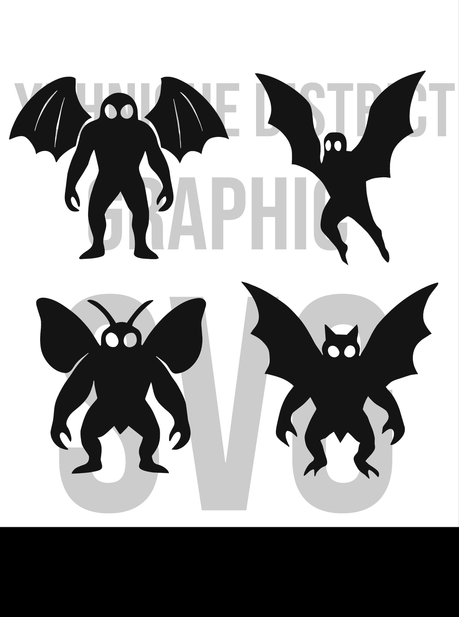 Mothman SVG Bundle – 4 Minimalist Cryptid Vector Designs | Digital ...