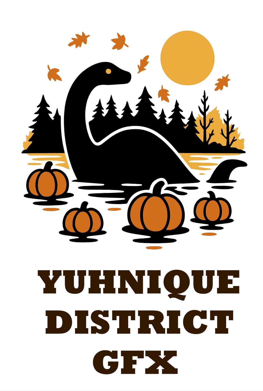 Loch Ness Monster Fall Lake PNG SVG | Cryptid Autumn Halloween Clipart ...