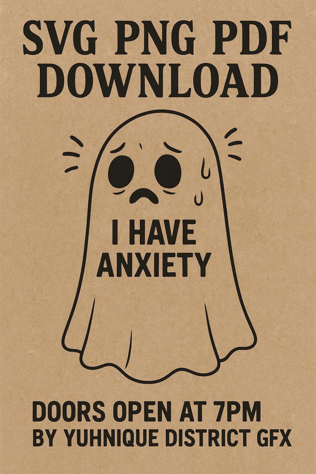 Anxious Ghost Line Art: Funny Mental Health Clipart (SVG PNG PDF) - Etsy