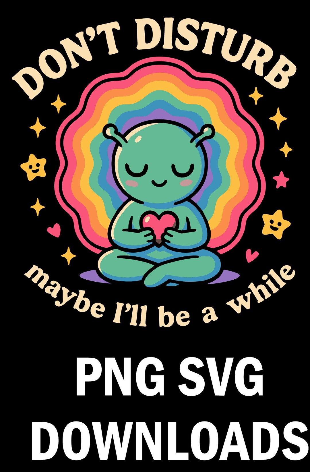 Meditating Alien Aura Clipart | Kawaii Mental Health PNG SVG (digital ...
