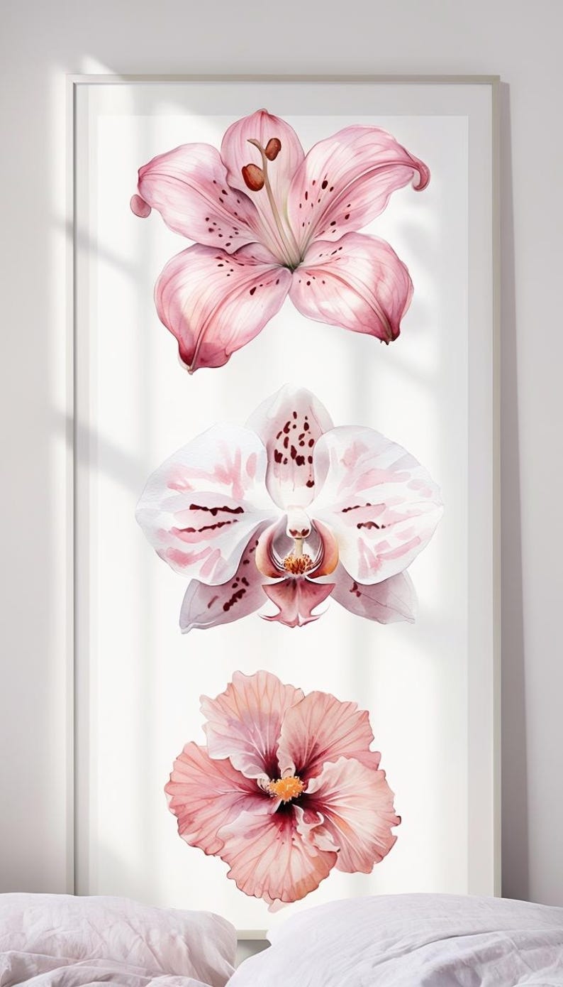 Watercolour, Watercolor, Flower, Hibiscus, Orchid, Watercolour Flower ...