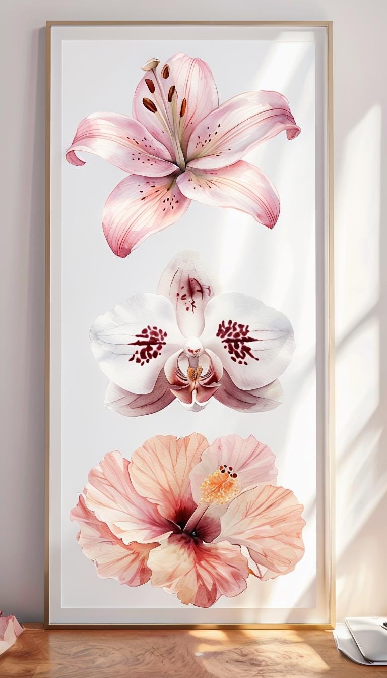 Watercolour, Watercolor, Flower, Hibiscus, Orchid, Watercolour Flower ...