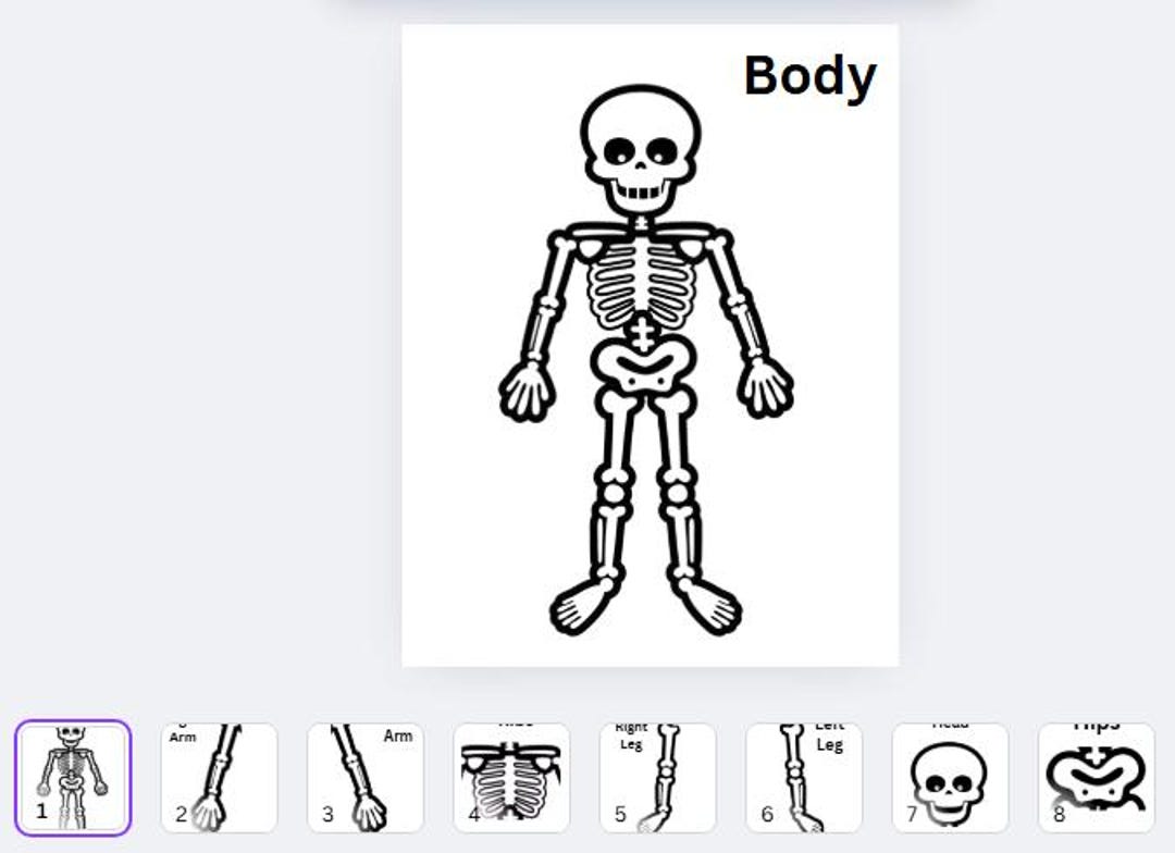 Fun Educational Skeleton Print, Color, Cut, Pose & Paste - Etsy