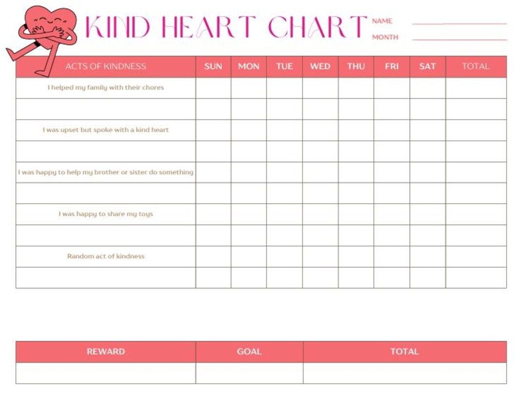 Kind Heart Chart - Etsy