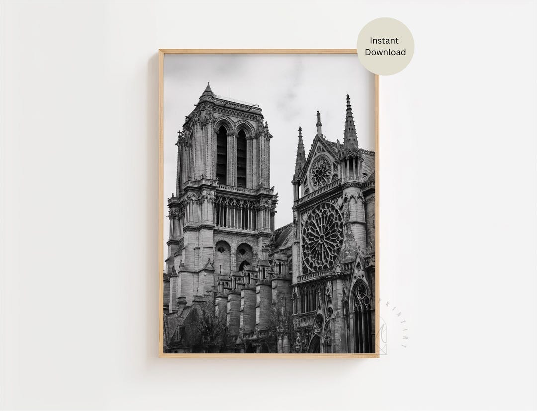 Notre Dame Cathedral Print: Gothic Paris Architecture (digital Download ...