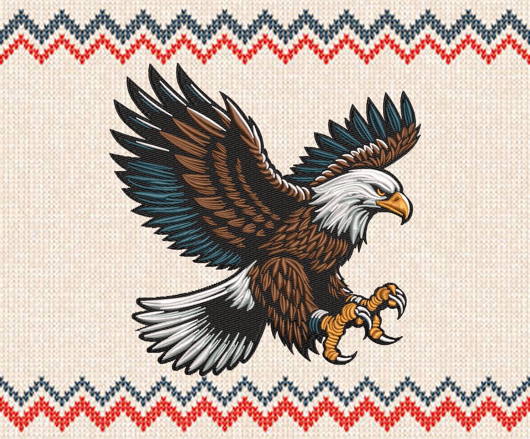 Flying Bald Eagle Embroidery Design, Patriotic National Emblem (6 Sizes ...