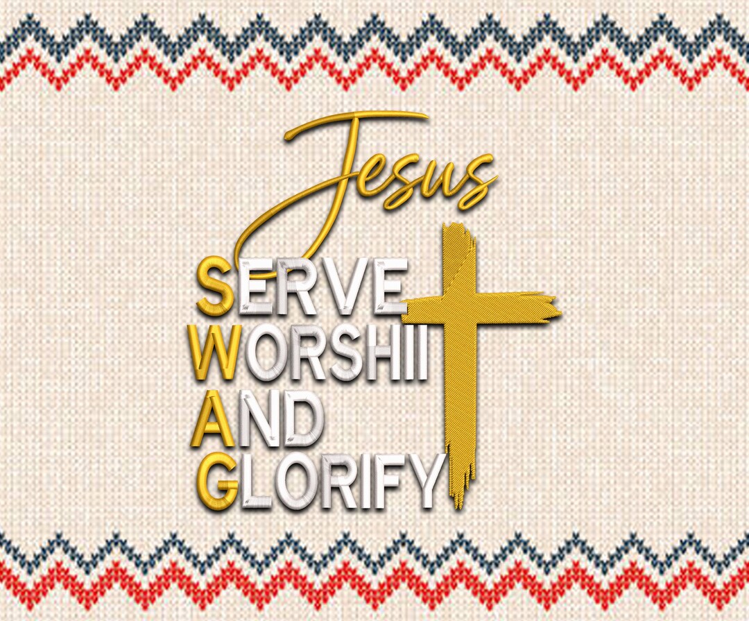Jesus Swag Embroidery Design: Christian Religious File (3-8in) (digital ...