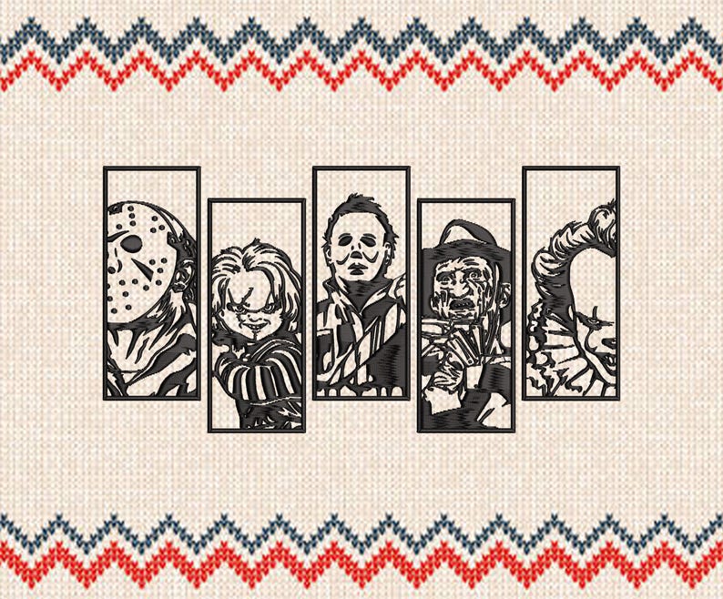Halloween Horror Movie Character Embroidery Design, 6 Sizes (digital ...
