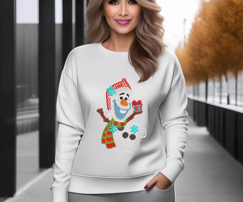 FSL Olaf Ornament Embroidery: Merry Christmas Cartoon, 3 Sizes (digital ...