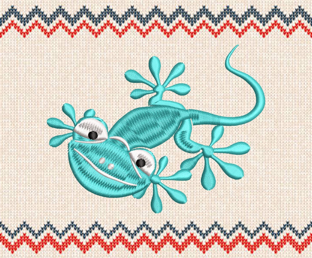 Chameleon Lizard Machine Embroidery Design, 6 Sizes (digital Embroidery ...