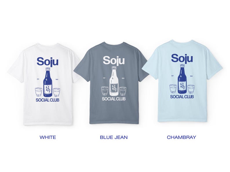 Soju Social Club T-shirt: Unisex Korean Fashion Tee 1960 - Etsy