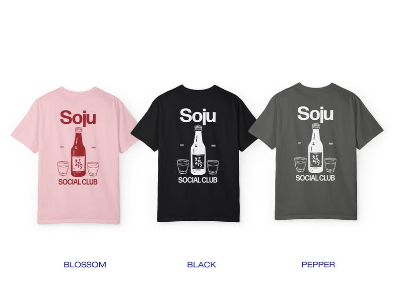 Soju Social Club T-shirt: Unisex Korean Fashion Tee 1960 - Etsy