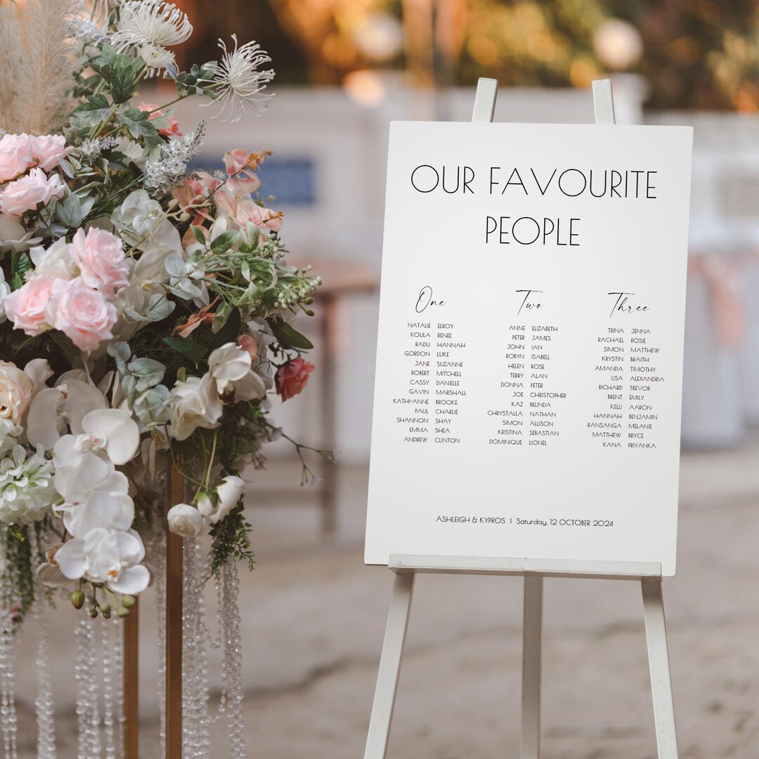 Guest Seating Chart, Wedding Seating Chart Sign, A1 and A0, Modern and ...