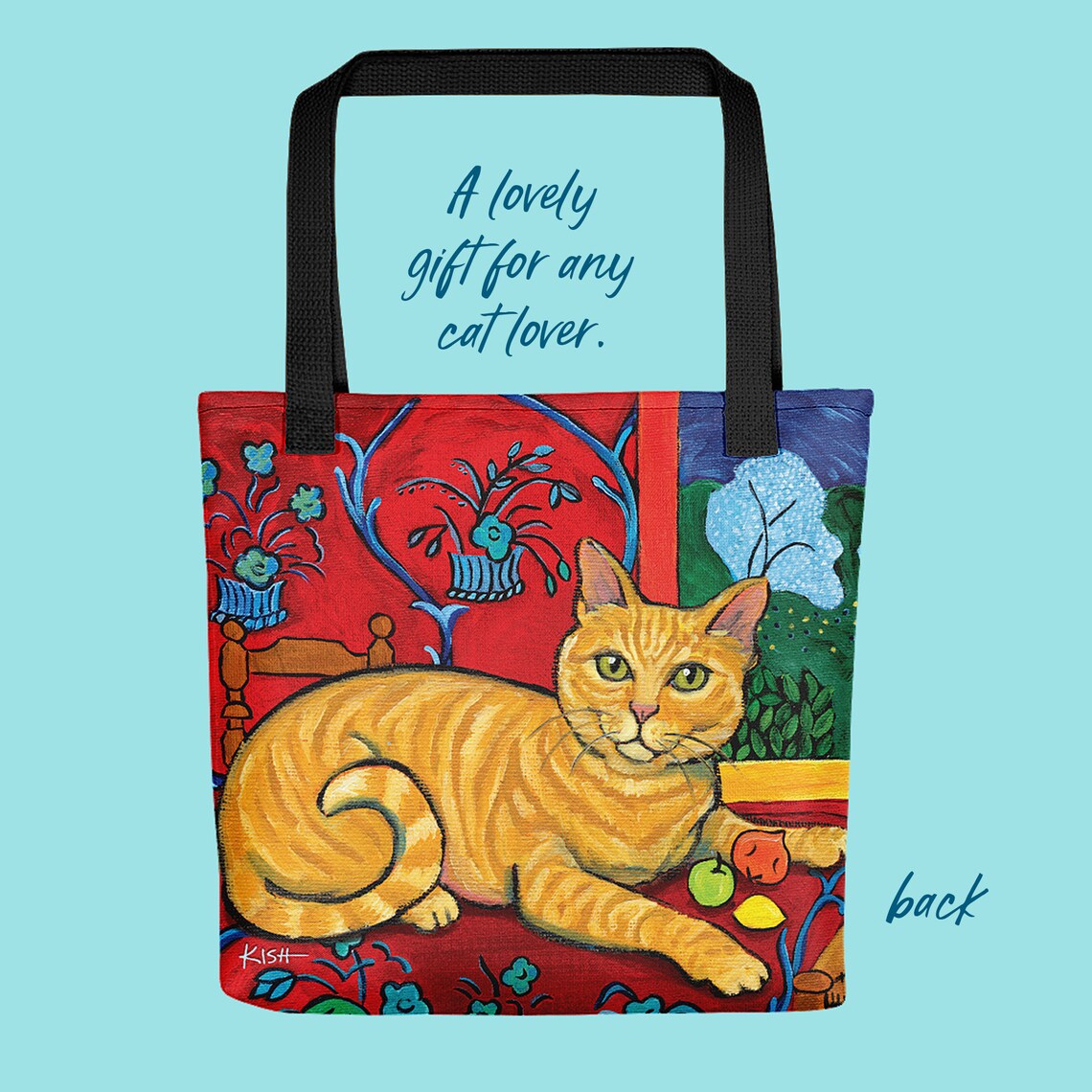 Cat Tote Bag, Orange Tabby Cat, Cat Lover Gift, Cat Tote Inspired by ...