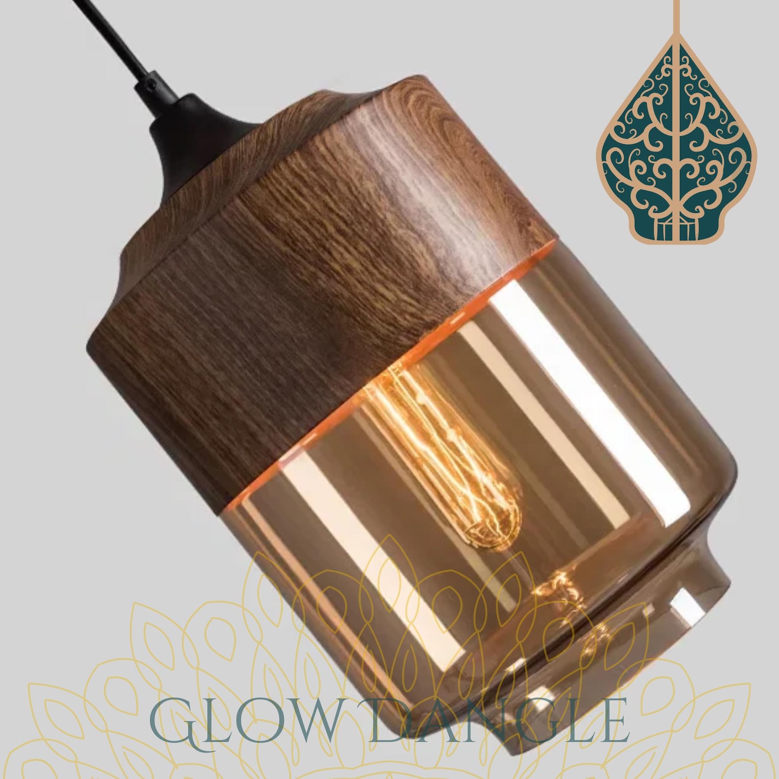 Smoked Brown Glass Pendant Light, Crystal Globe Lamp, Light Fixtures - Etsy