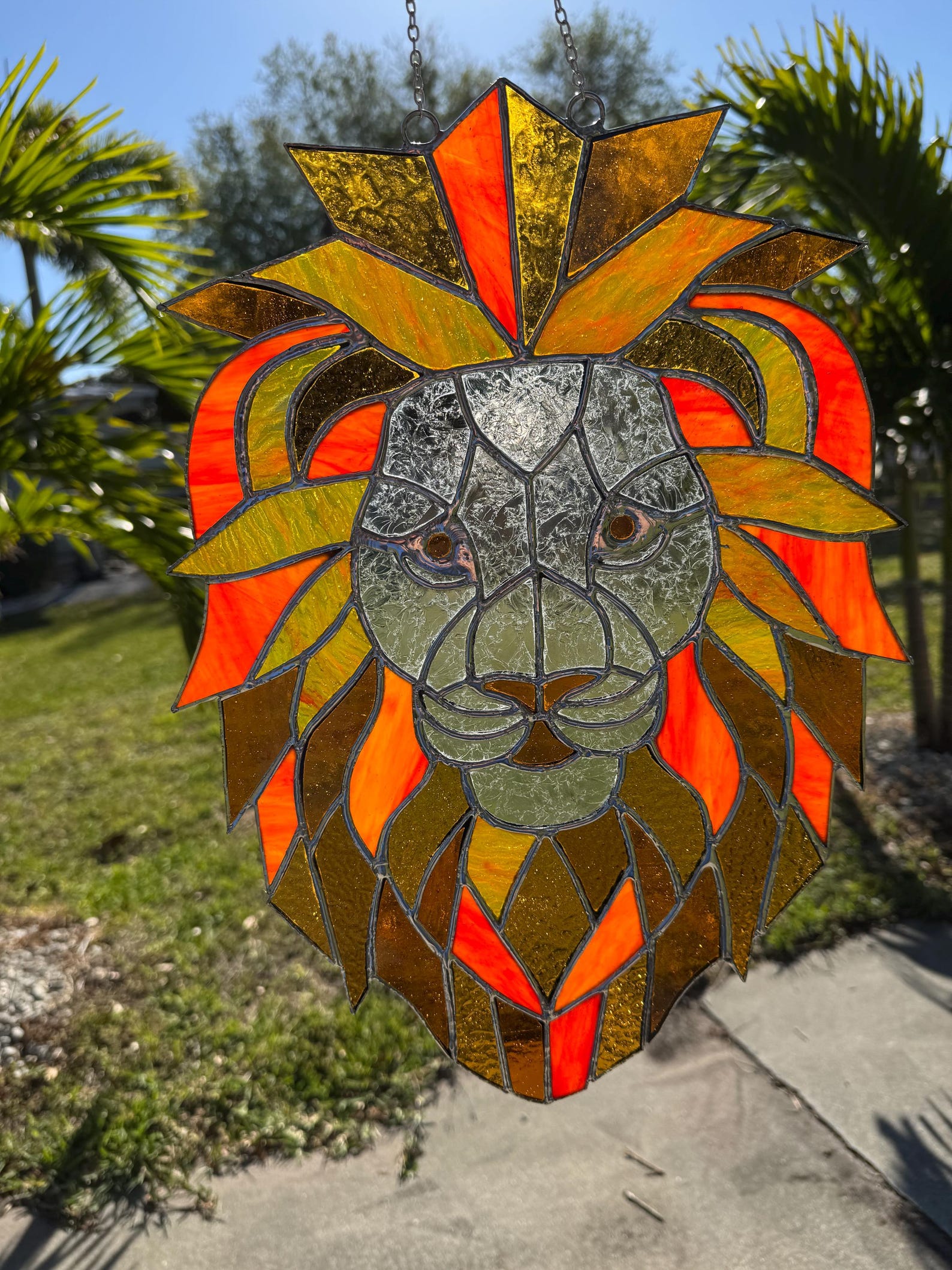 Stained Glass Lion Head - Etsy
