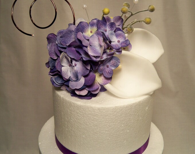 Calla Lily, Purple Hydrangea Cake Topper - Etsy