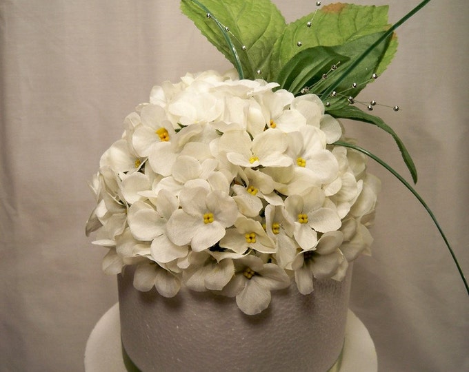 Cream Hydrangea, Greenery Wedding Cake Topper - Etsy