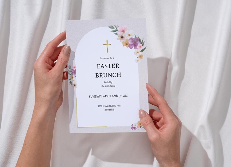 Editable Easter Christian Invitation | Easter Sunday Invite | Modern ...