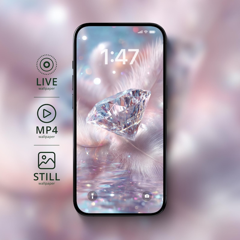 Diamond Wall Paper Phone - Etsy UK