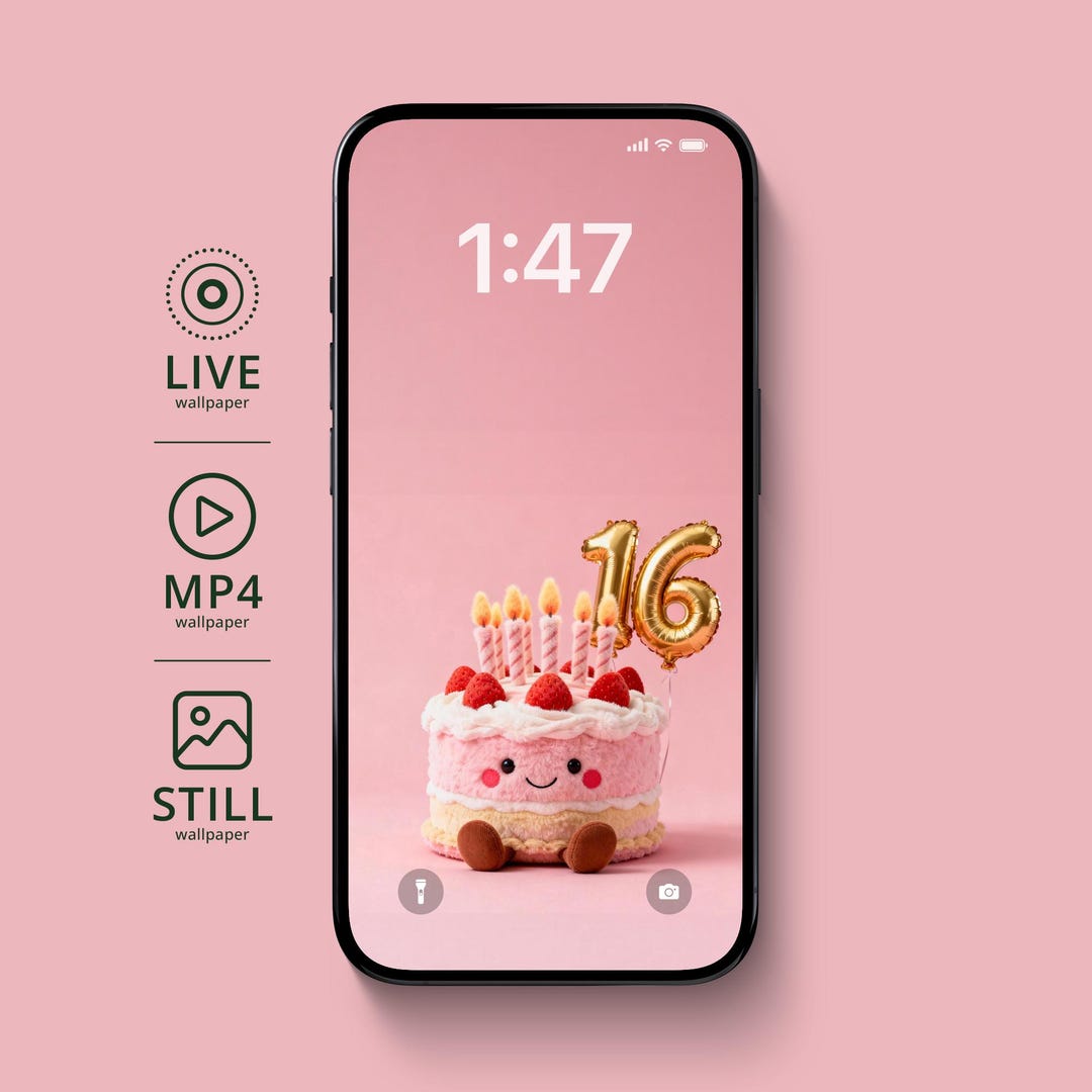 16th Birthday Cake Live Wallpaper | iPhone Android Animated Wallpaper ...
