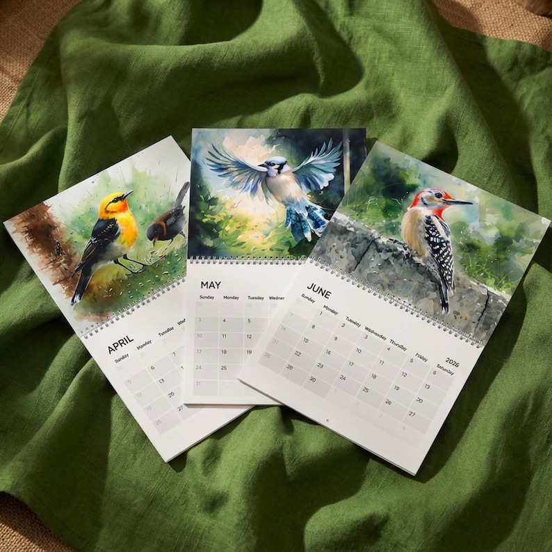2026 Calendar Backyard Birds – Colorful Watercolor Birds From My ...