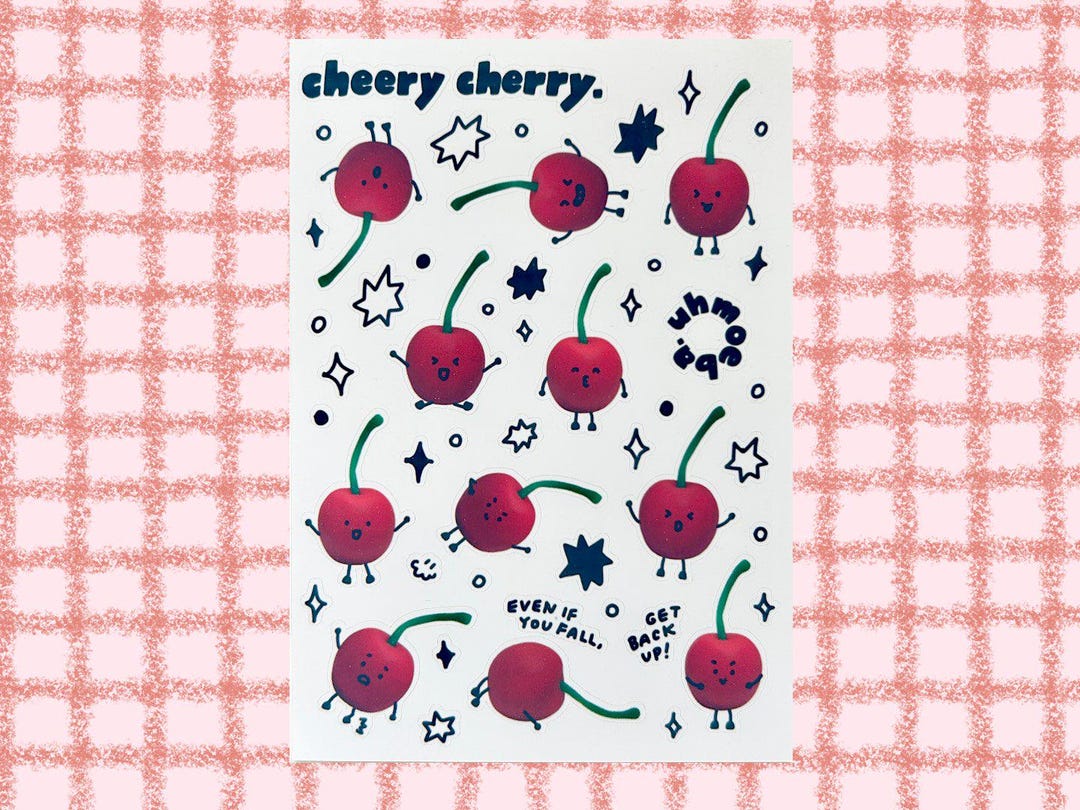 Cheery Cherry Sticker Sheet. - Etsy
