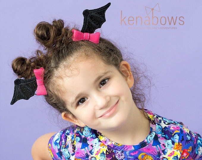 Bat Wings Embroidered Felt Hair Clips: Birthday Pigtail Clips ...