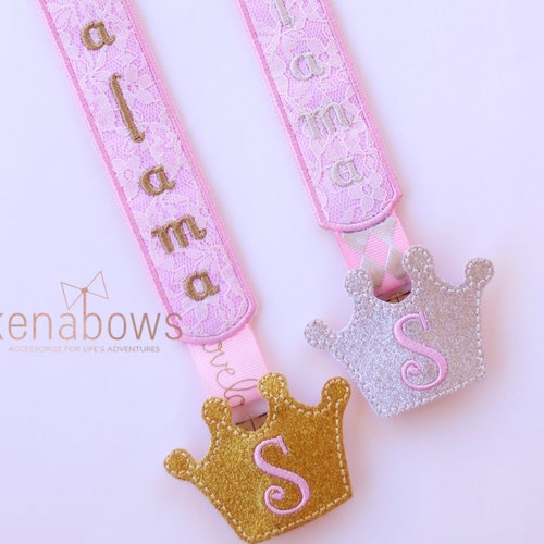 Princess Pink and Gold Pacifier Clip: Personalized Binky - Etsy