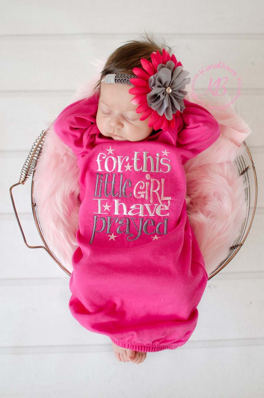 Newborn Baby Gown: Hot Pink Infant Girl Gown, for This Little Girl I ...