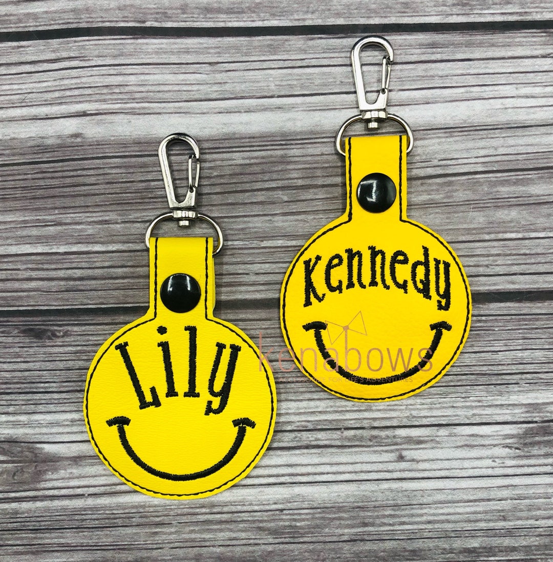 Happy Face Bag Tag, Smile Party Favor, Smiley, Personalized School ...