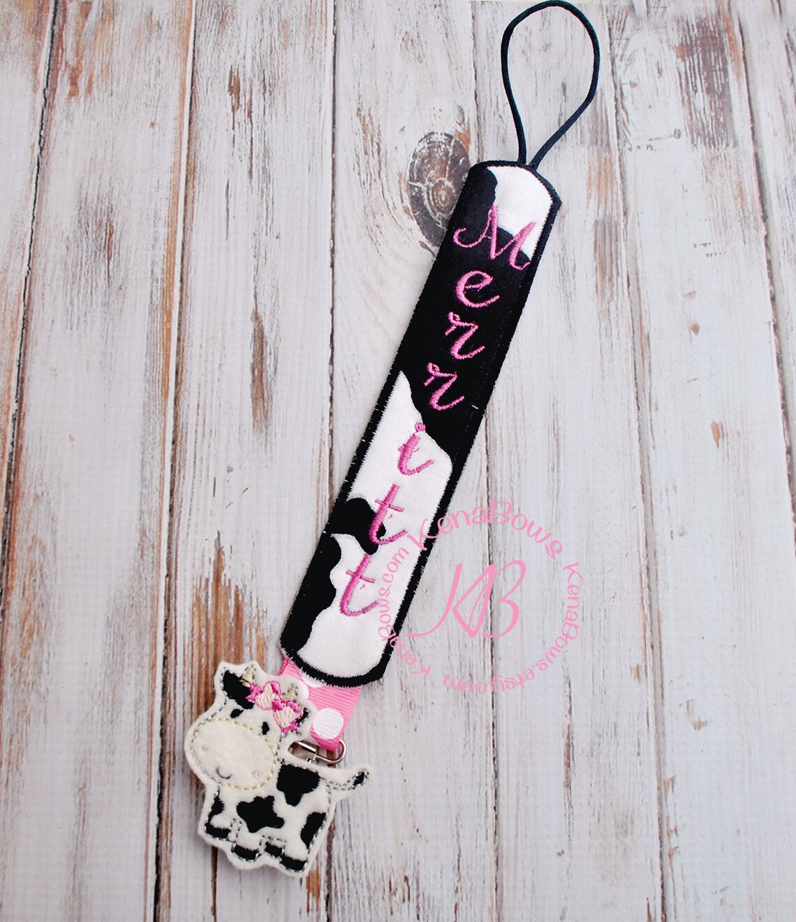 Girl Cow Pacifier Clip: Farm Animal Baby Girl Personalized | Etsy
