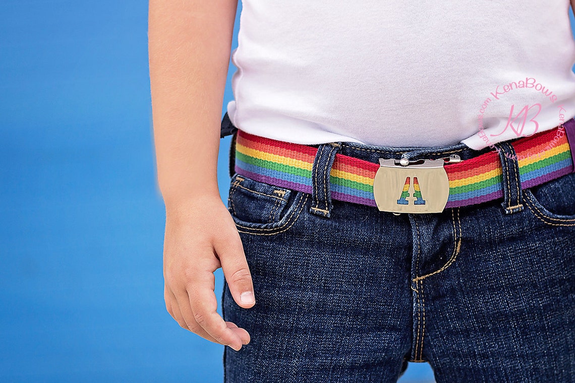 Personalized Rainbow Belt School Birthday Girl Child Belt - Etsy