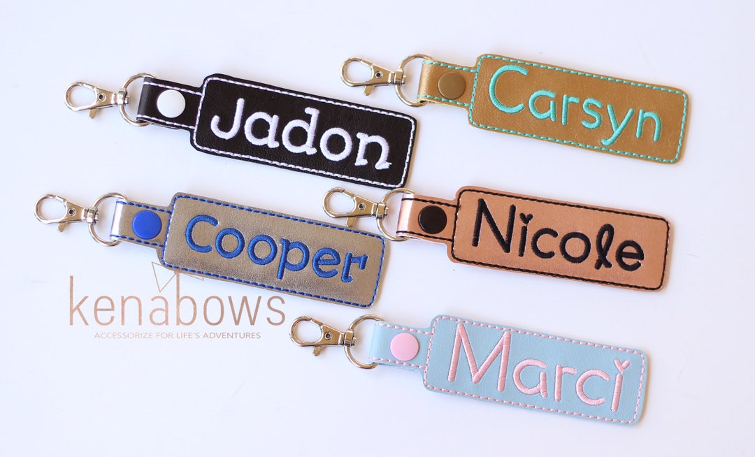 Personalized Name Tag, School Backpack Tag, Sports Bag Snap Tab, Lunch ...