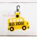Bus Rider Bag Tag, School Bus, Yellow, Glitter, School Backpack Tag ...