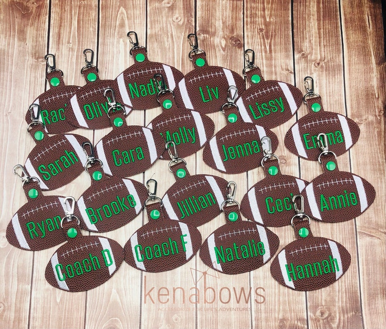 Personalized Name Tag School Backpack Tag Football Snap Tab - Etsy