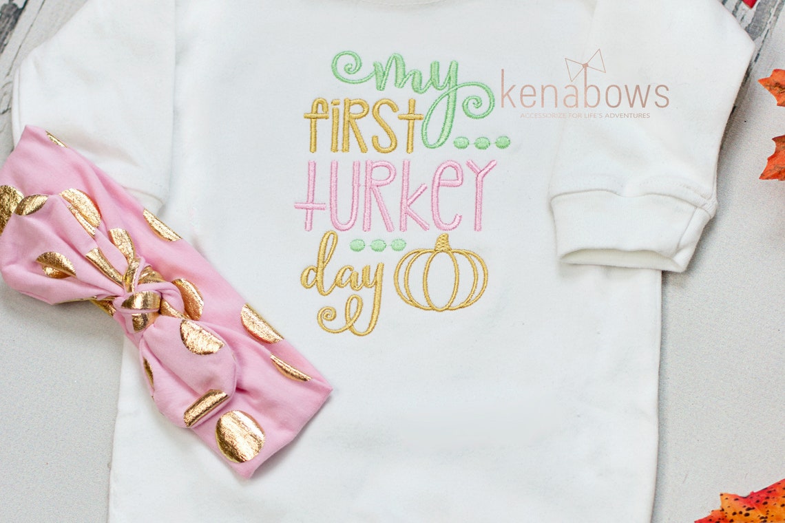 Baby's First Thanksgiving My First Turkey Day Romper 1st - Etsy