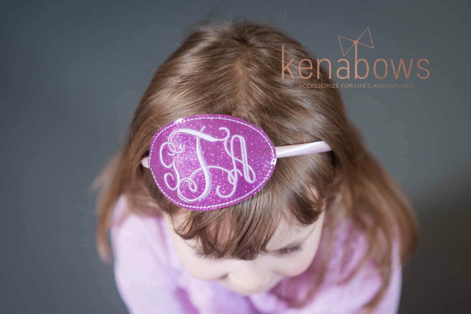 Monogram Headband, Purple Glitter, Oval Personalized Headband ...