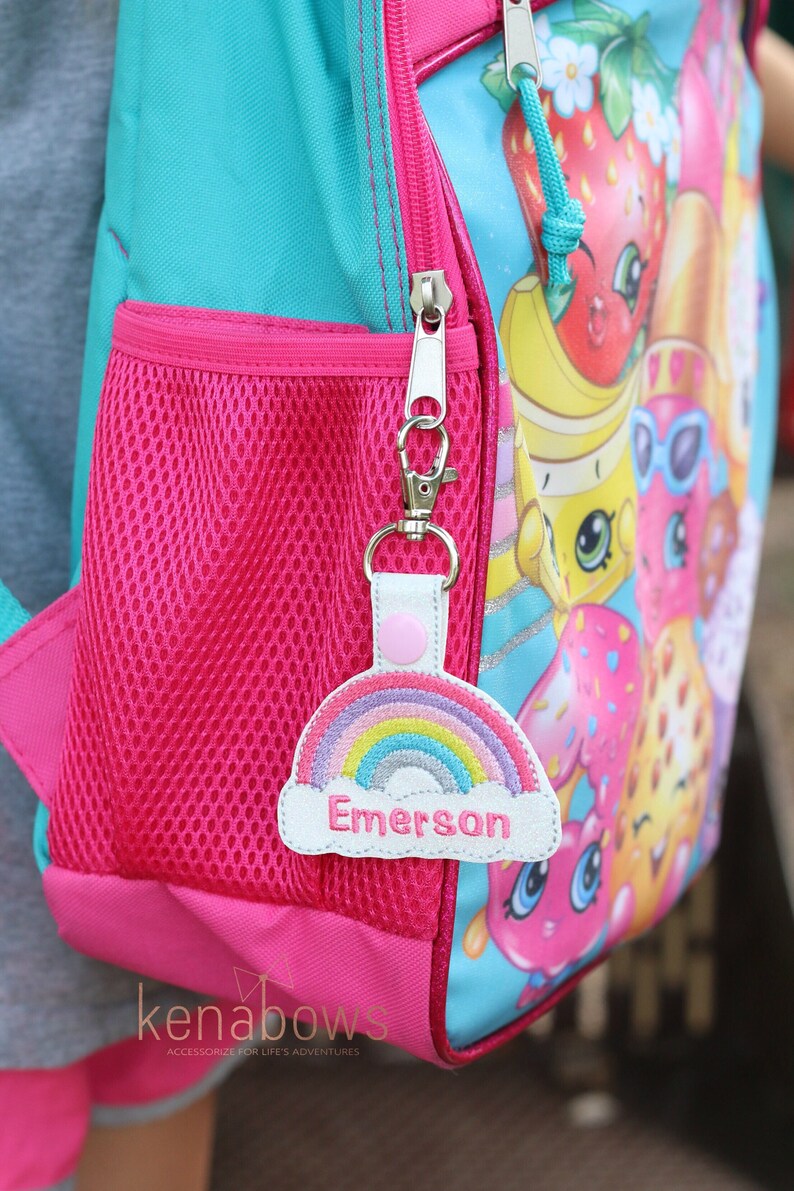 Bag Tag Personalized Name Rainbow School Backpack Tag Key - Etsy