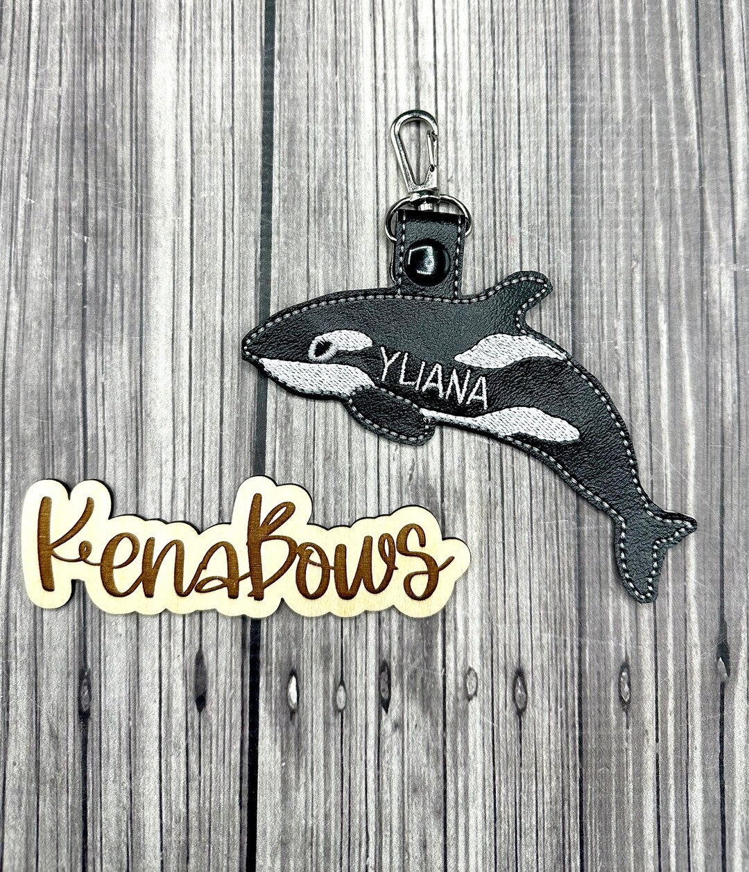 Orca Whale Personalized Name Tag, School Backpack Tag, Ocean Snap Tab ...
