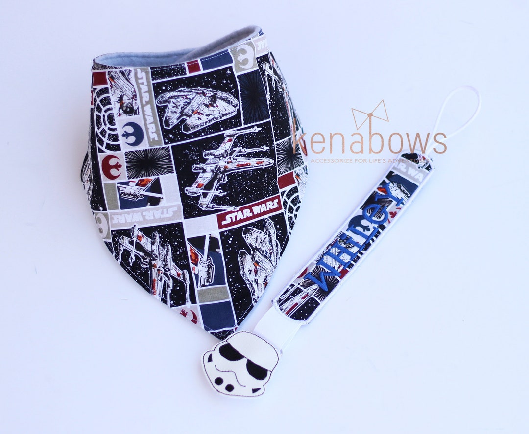 Star Wars Bib, Star Wars Pacifier Clip, Binky Keeper, Bandana Bib ...