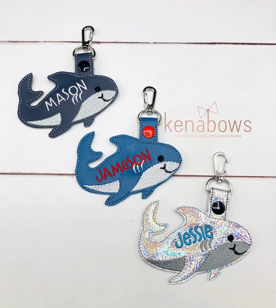 Shark Personalized Name Tag School Backpack Tag Blue Shark - Etsy