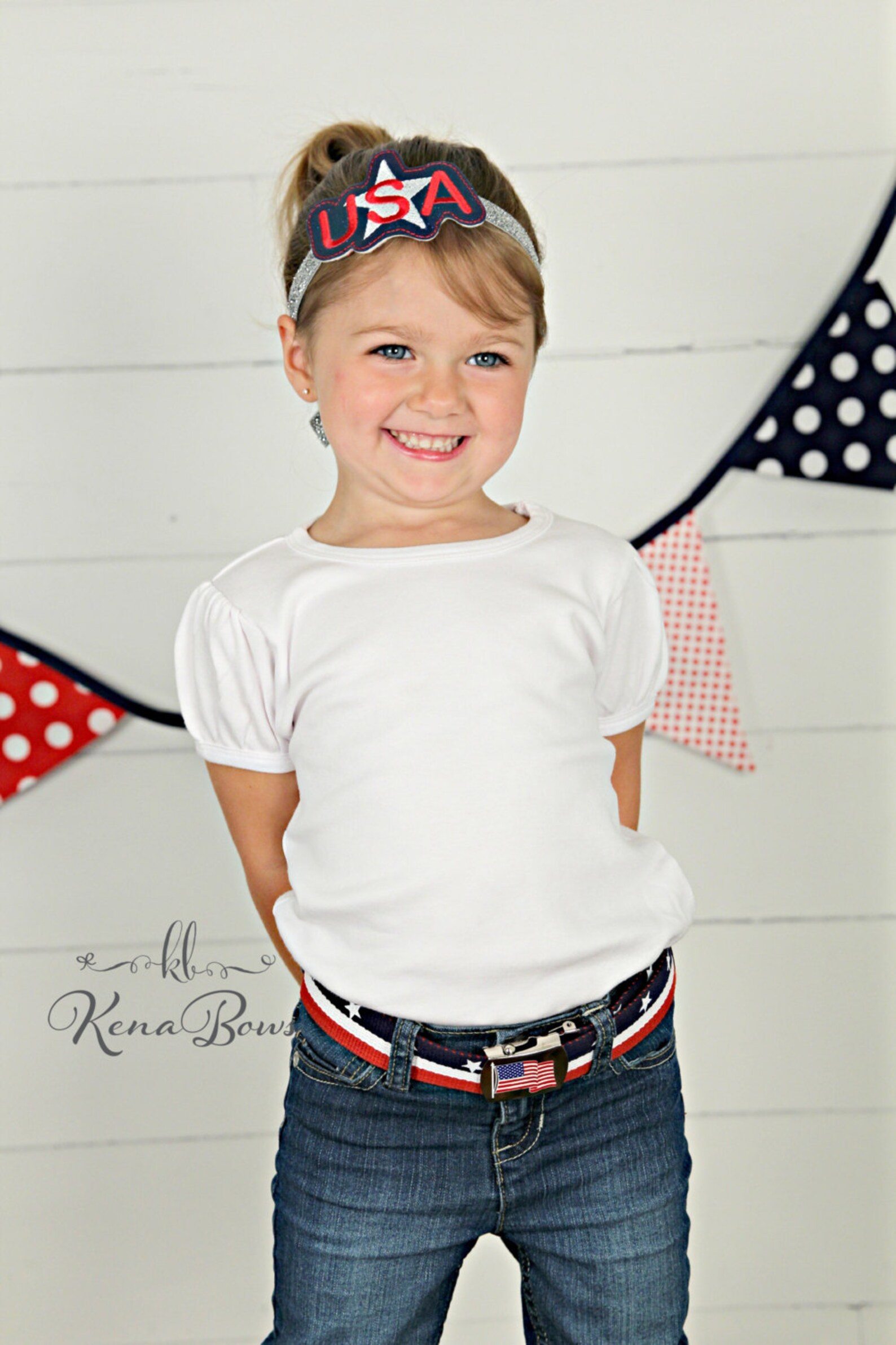 Patriotic Child Belt, USA Headband, Red, White & Blue Belt,, America ...
