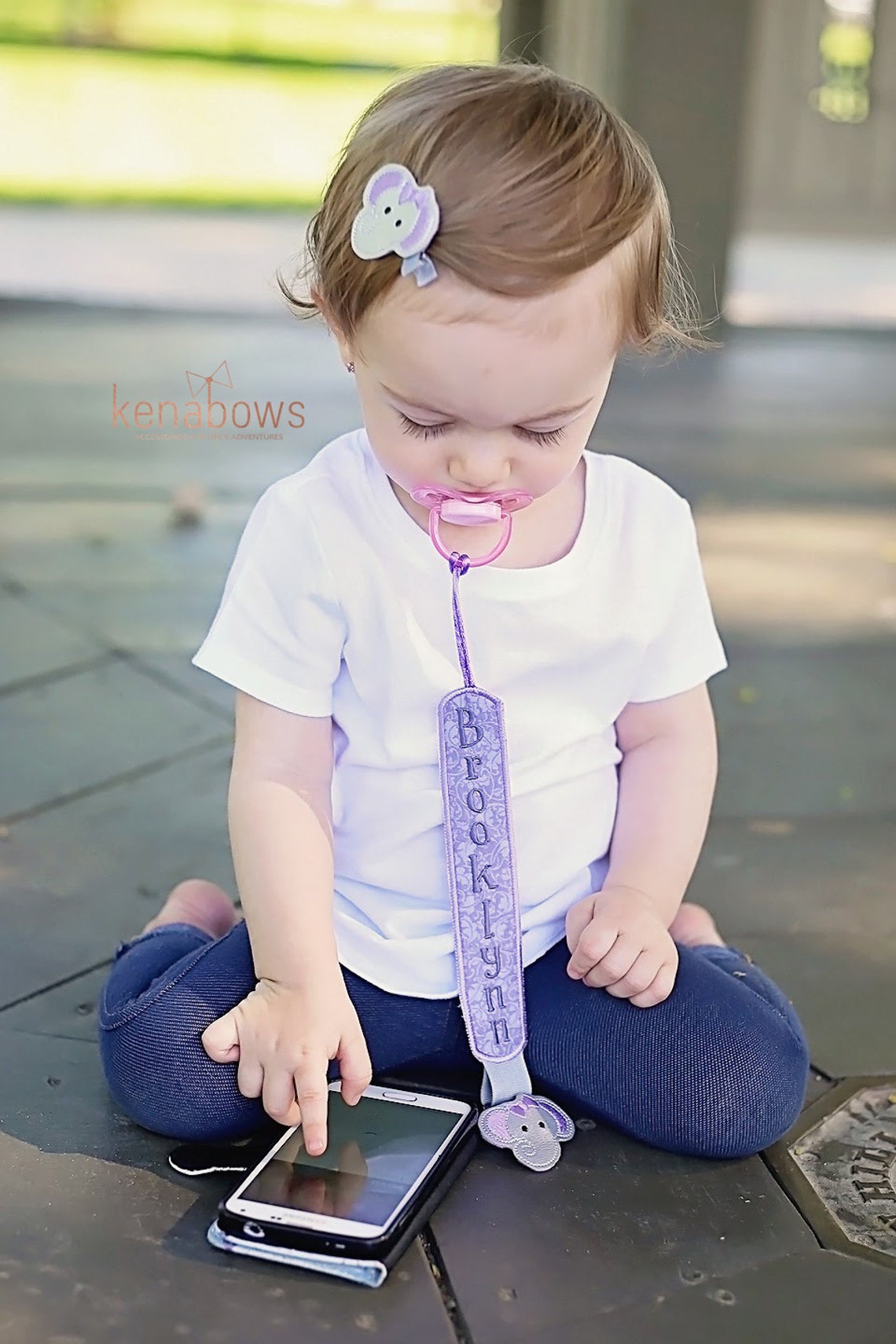 Pink Elephant Pacifier Clip, Hair Clip, Personalized Binky Holder, Baby ...
