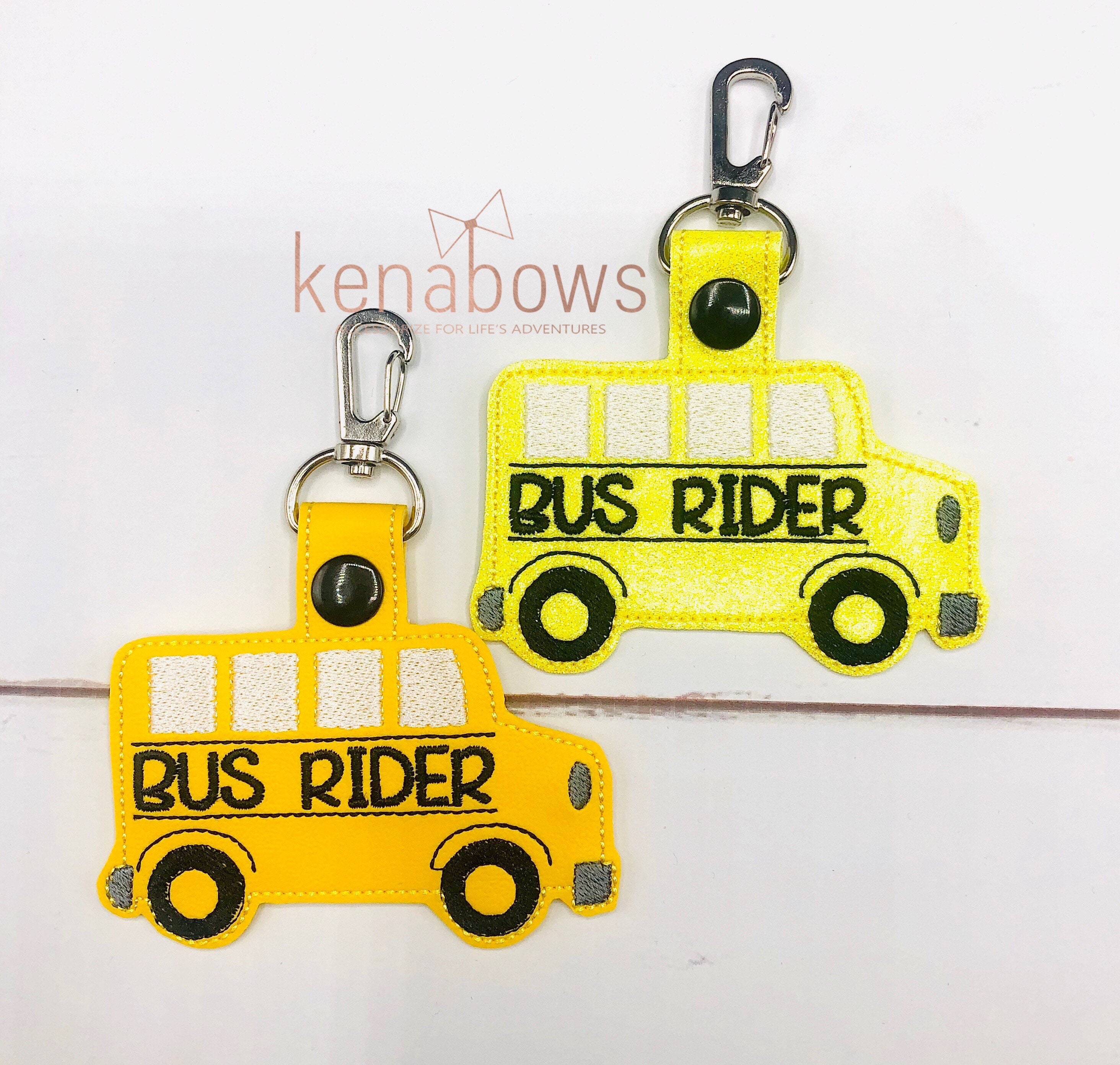 Bus Rider Bag Tag, School Bus, Yellow, Glitter, School Backpack Tag ...