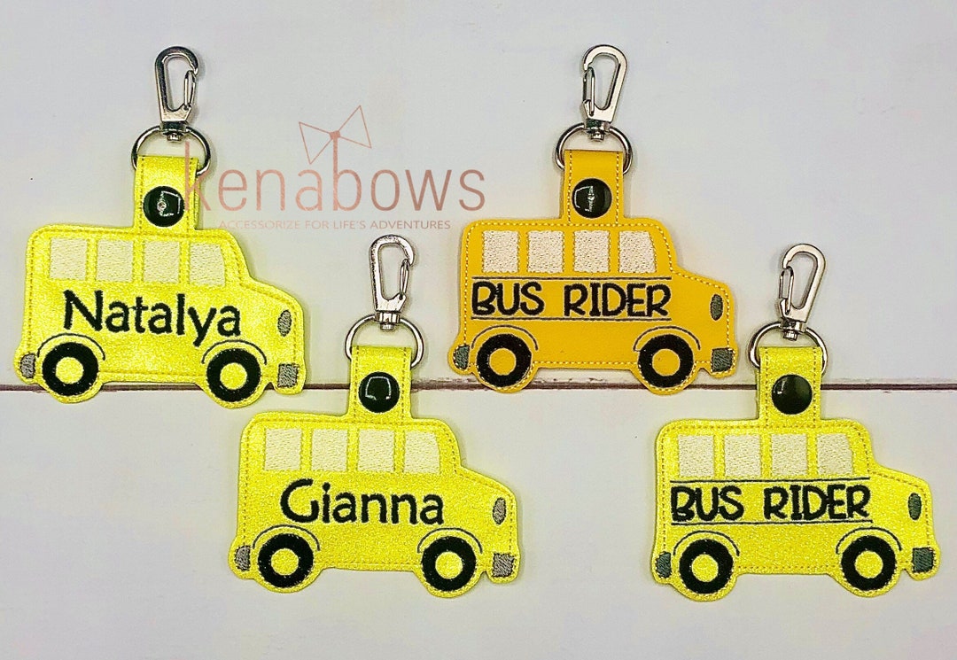 Bus Rider Bag Tag, School Bus, Yellow, Glitter, School Backpack Tag ...