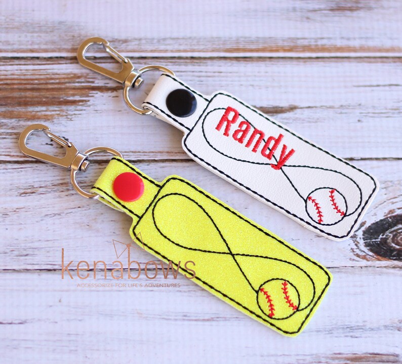 Softball, Baseball Infinity Bag Tag, Personalized Name Tag, School ...