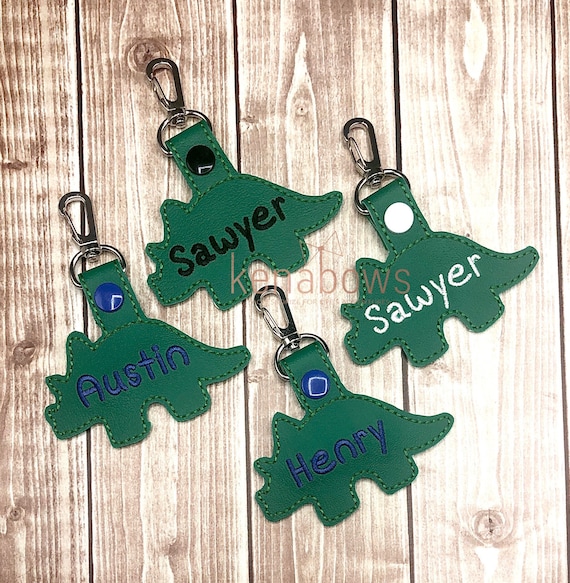 Dinosaur Personalized Name Tag School Backpack Tag Dar Green - Etsy